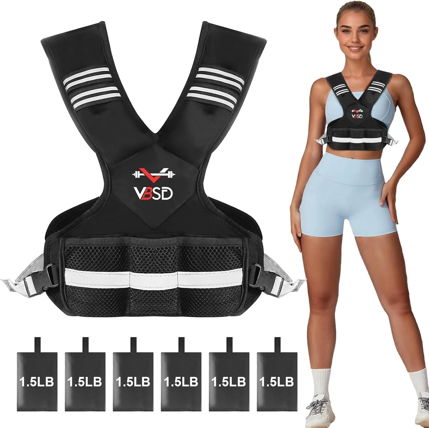 Adjustable Weighted Vest for Men Women, 4-10lb/11-20lb/20-32lb Vest ...