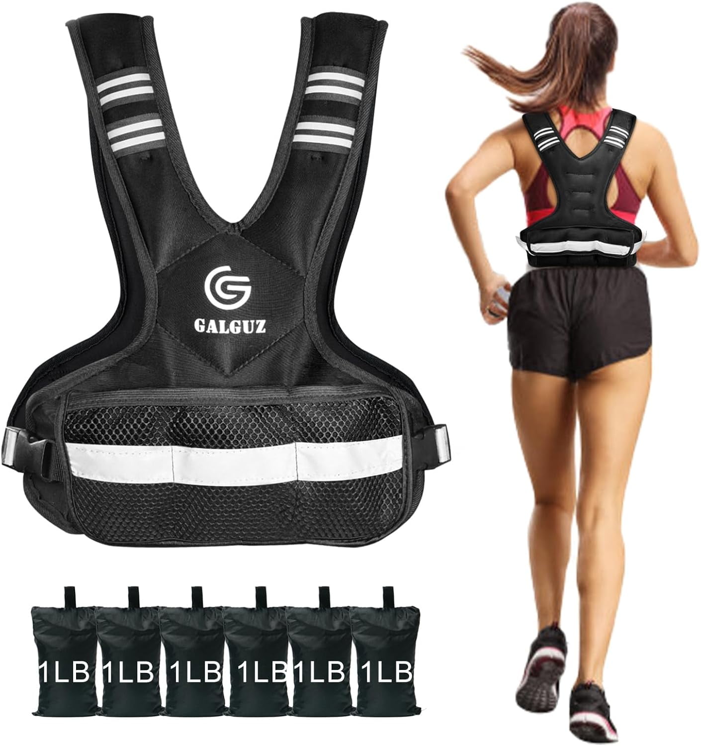Adjustable Weighted Vest for Women, 4-10/11-20 LB Vest with Ironsand Weights for Strength ...