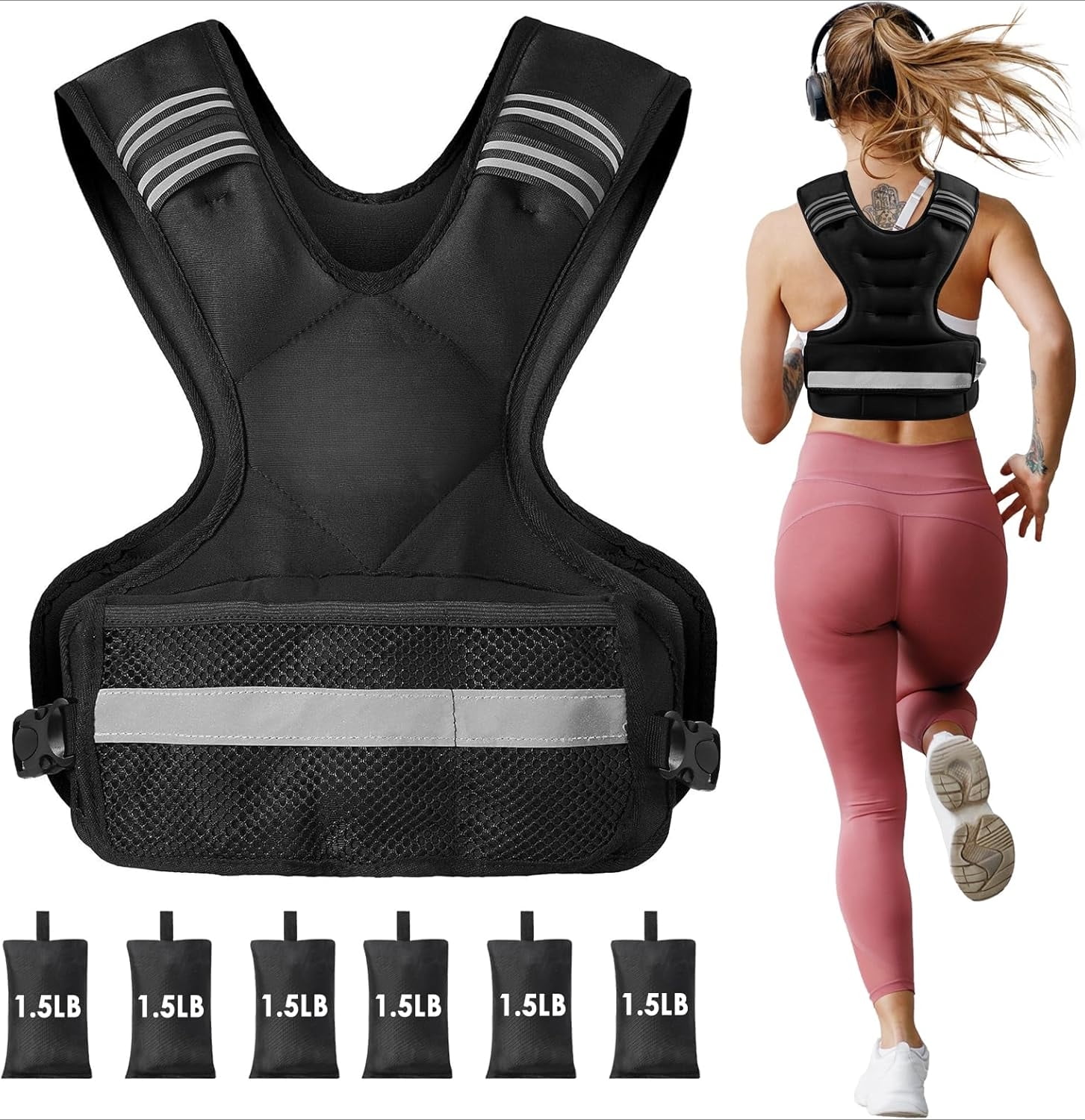 Adjustable Weighted Vest for Women and Men, 4-10lb/11-20lb/20-32lb ...