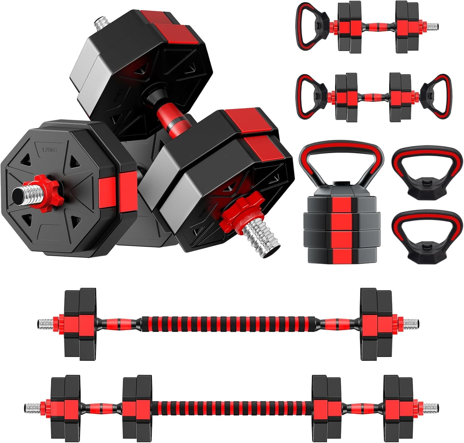 Adjustable Weights Dumbbells Set, 20/30/40/60/80lbs Non-Rolling ... Adjustable Weights Dumbbells Set, 20/30/40/60/80lbs Non-Rolling ...