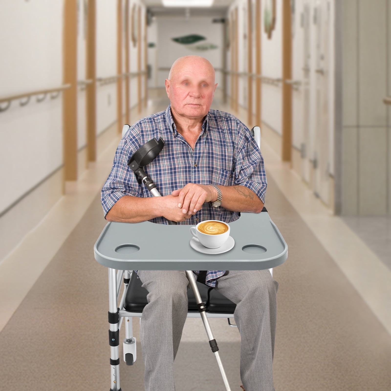 Adjustable Wheelchair Table Tray - Durable ABS Plastic, Easy Tool-Free ...
