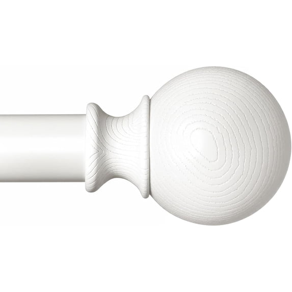 Adjustable White Curtain Rods for Windows 28 to 48 Inch, 1'' Diameter ...