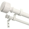 Adjustable White Double Curtain Rod 36-76 Inch, Heavy Duty 1" Dual ...