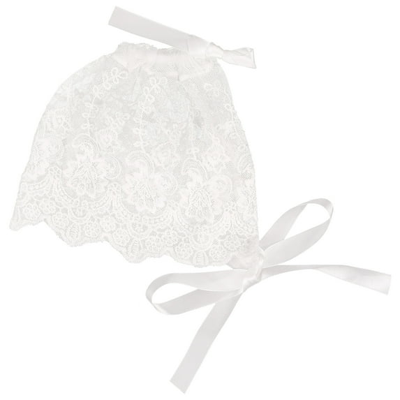 White Lace Silk Adjustable Ribbon Hat for Newborn Baby Girls, Soft ...