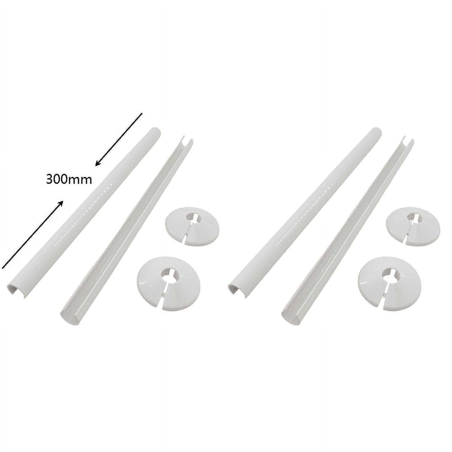 Adjustable White Radiator Pipe Covers and Collars Pack of Four 300mm ...