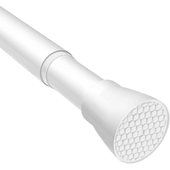 Adjustable White Tension Curtain Rod for Windows 28-48 Inch, Non-Slip ...