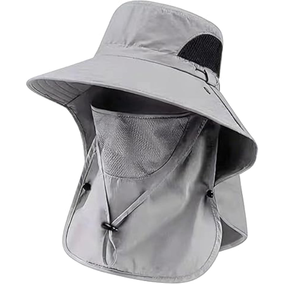 Adjustable Wide Brim Sun Hat with Full Face & Neck Protection for Men ...