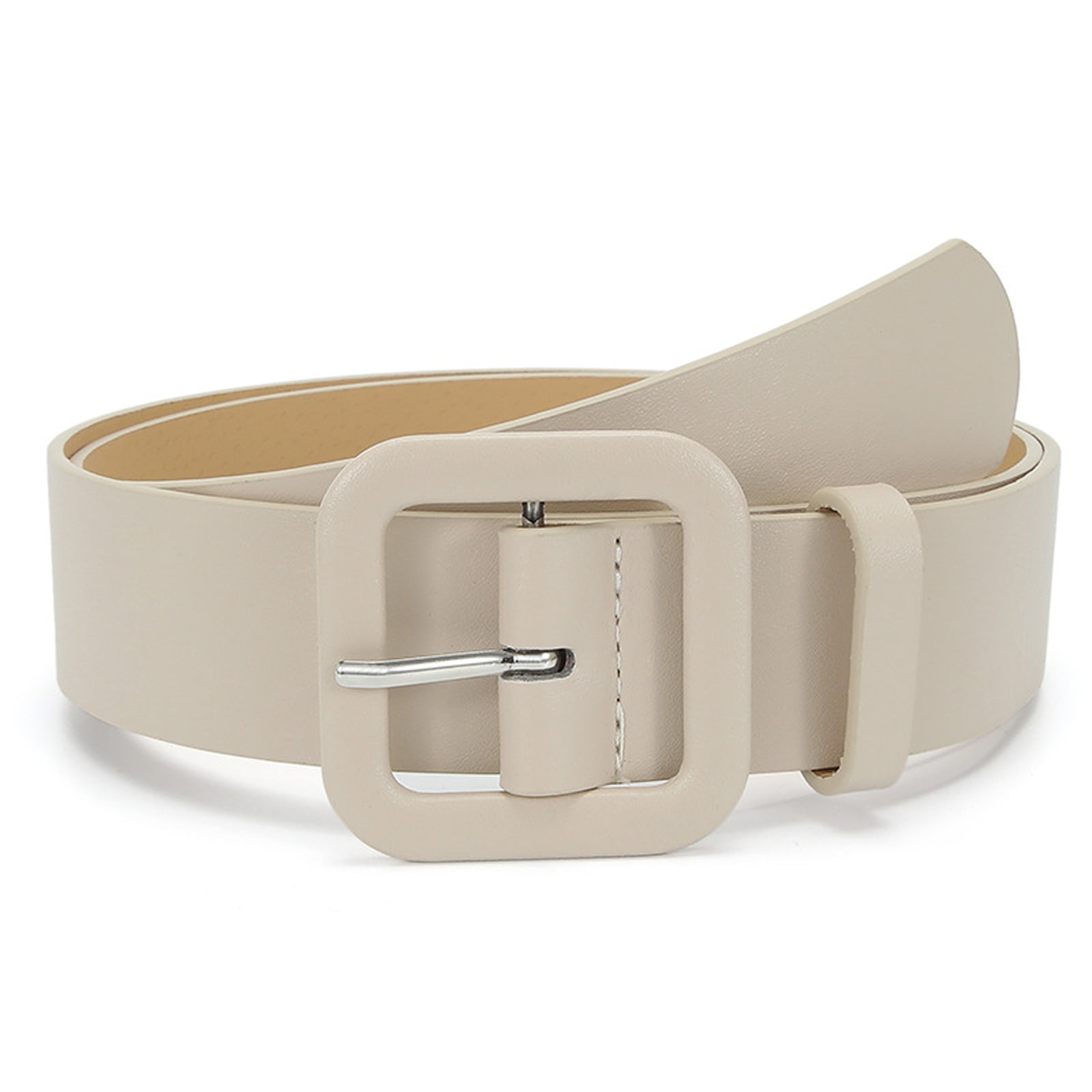 Adjustable Wide Width Women's Belt Soft PU Square Clasp Multi Color ...