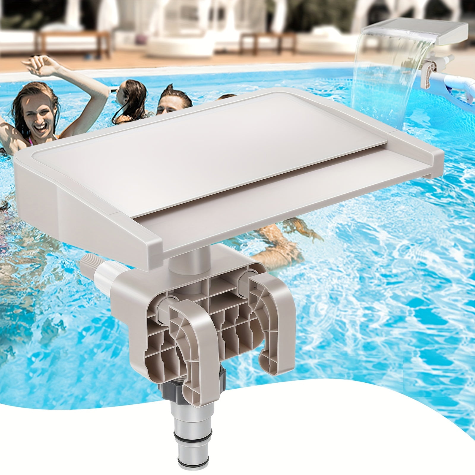 Adjustable Width Pool Fountain Waterfall for Above Ground Pools ...
