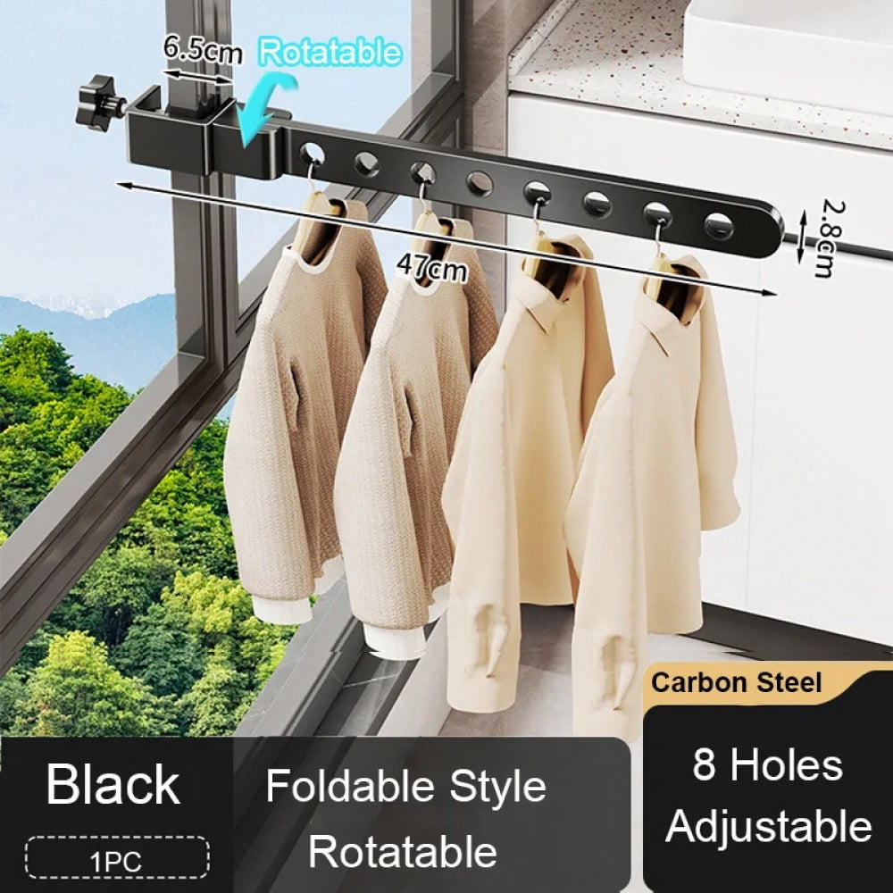 Adjustable Window Frame Drying Rack Wall Mounted Clothes Hanger For ...