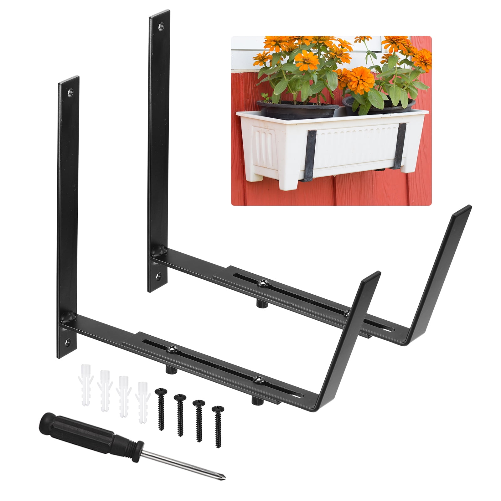 Adjustable Window Planter Box Brackets Universal Window Box Holder ...