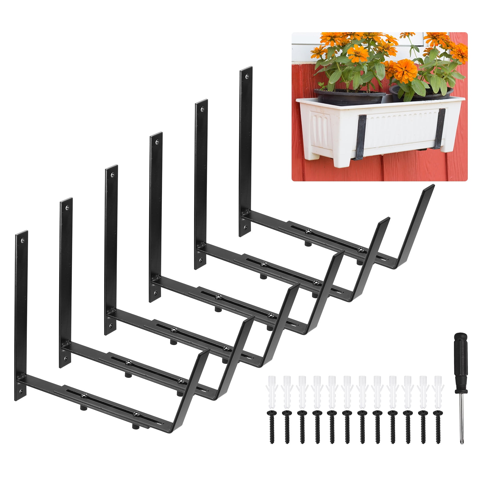 Adjustable Window Planter Box Brackets Universal Window Box Holder ...
