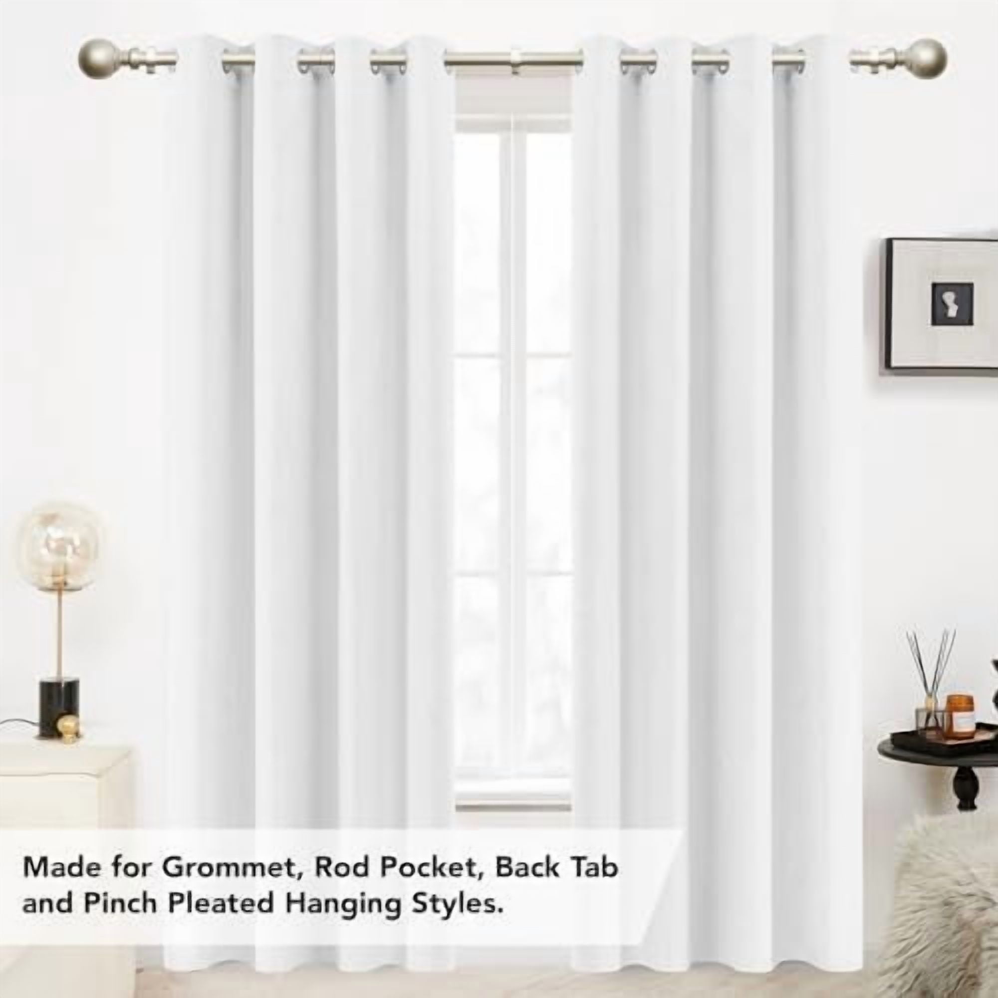 Adjustable Window Rods 30-48 Inch, Heavy‑Duty 1 Inch Metal Curtain Rod ...