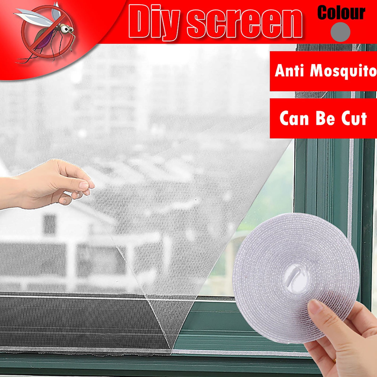 Adjustable Window Screen，Diy Self-Adhesive Window Screen Netting Mesh ...