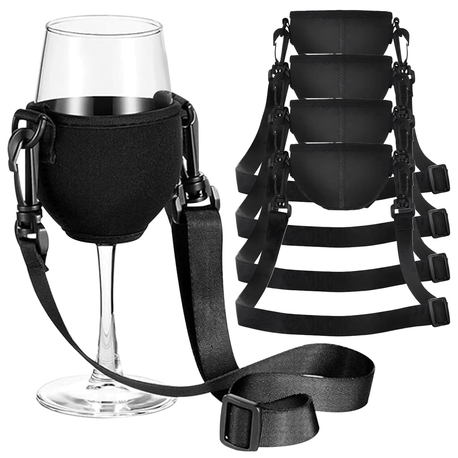 Adjustable Glass Lanyard - Portable Neck Strap Holder for Stemware, for ...