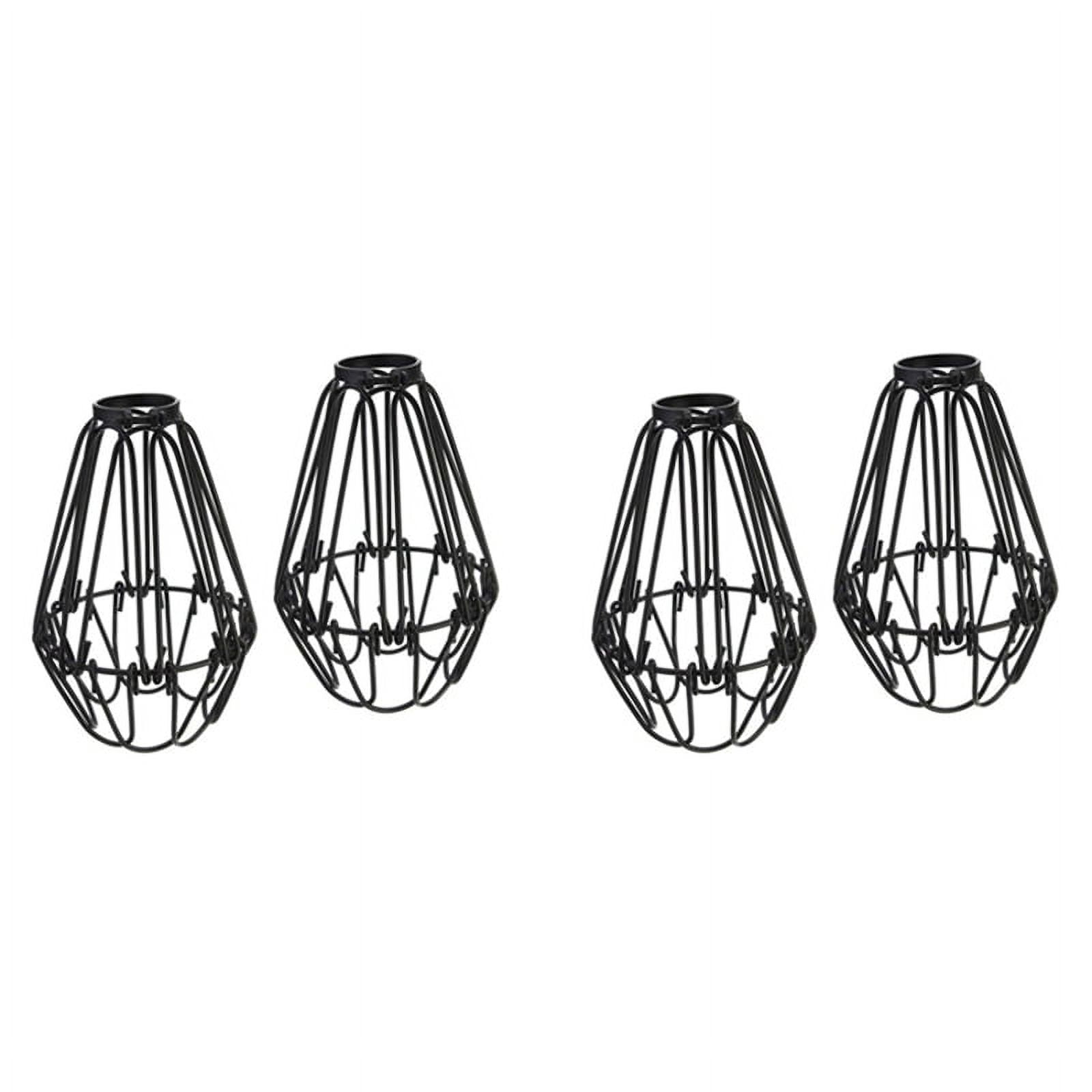 Adjustable Wire Cage Lampshade, 4 Pack Metal Bird Cage Bulb Guard ...