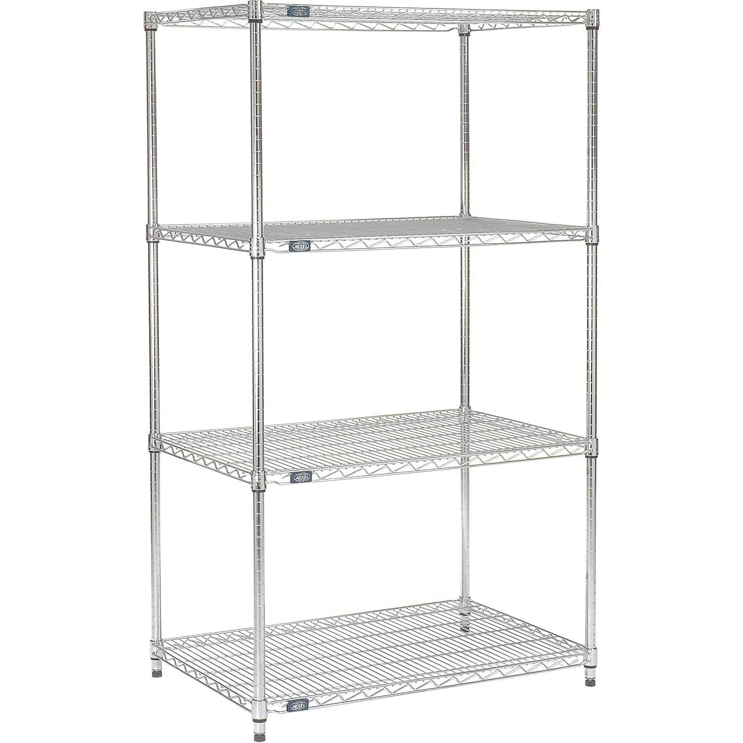 Adjustable Wire Shelving Unit, 4 Tier, Commercial Dry Storage Rack, 30 ...