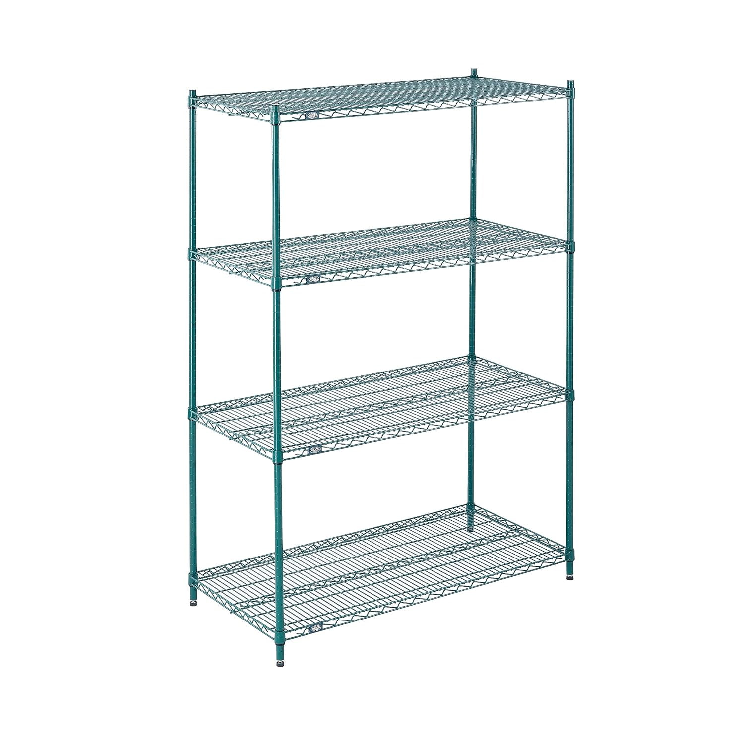 Adjustable Wire Shelving Unit, 4 Tier, Heavy Duty Commerical Storage ...