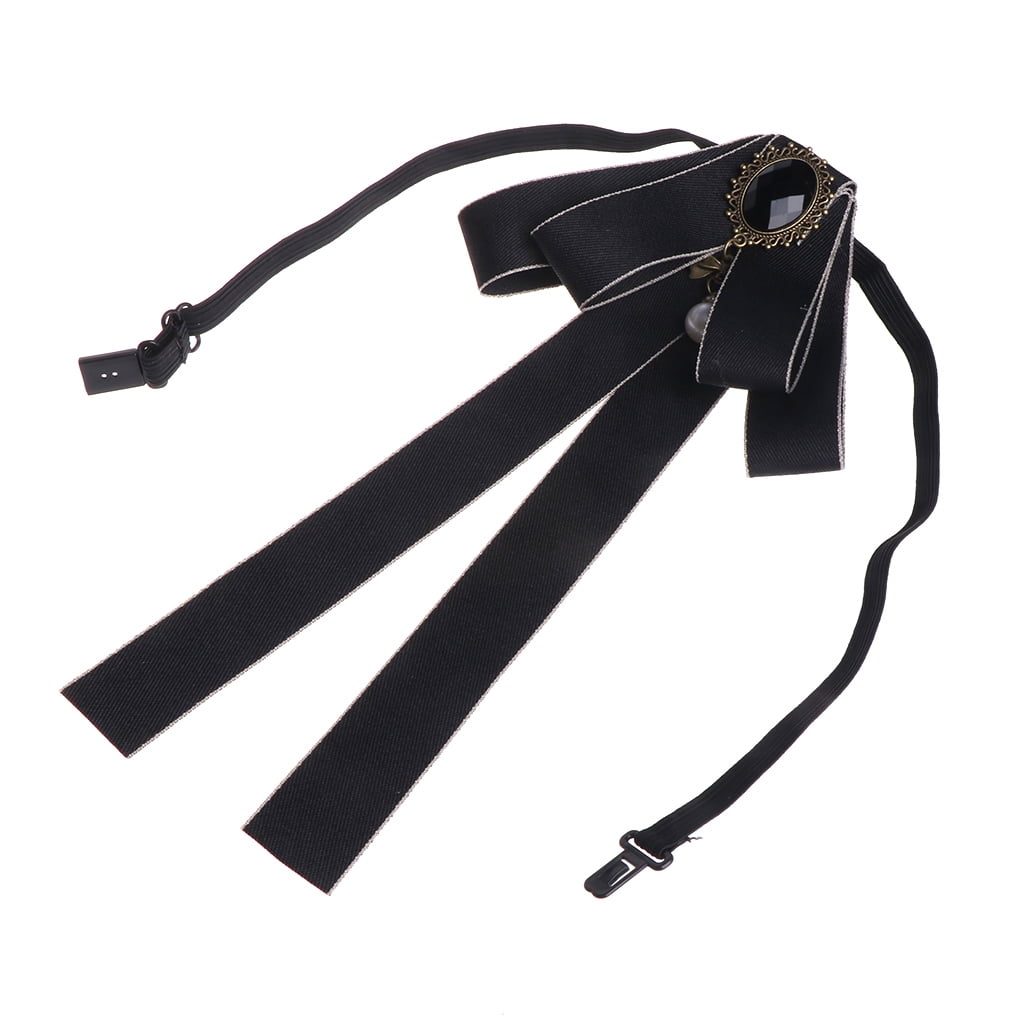Adjustable Women Pre-tied Necktie Bow Tie Collar Flower for Japanese ...