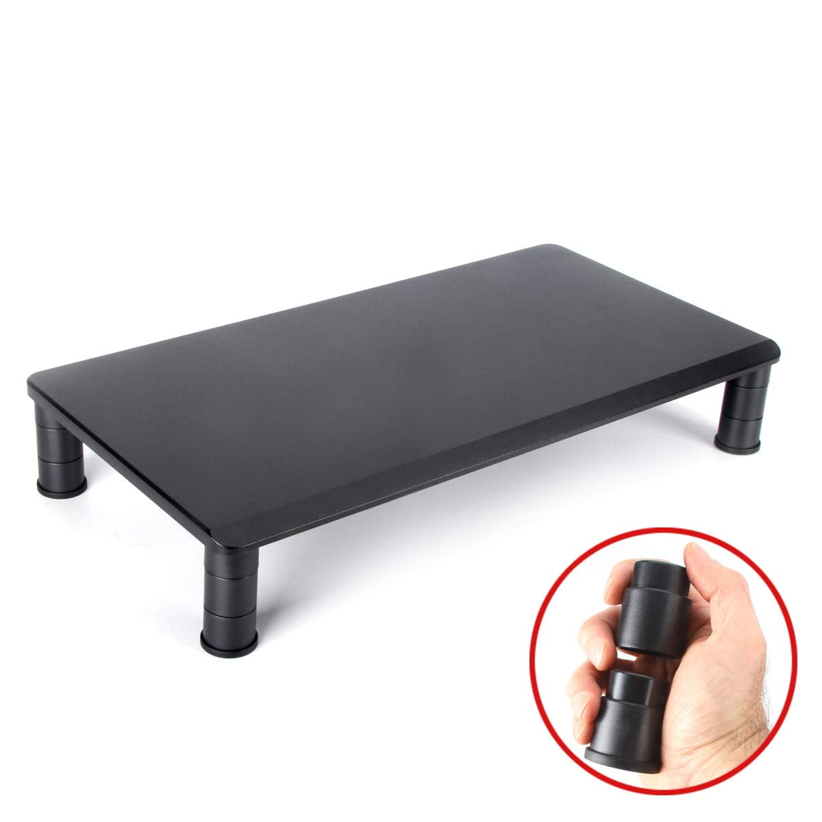 Adjustable Wood And Plastic Monitor Stand Riser Adjusts To 3 Heights ...