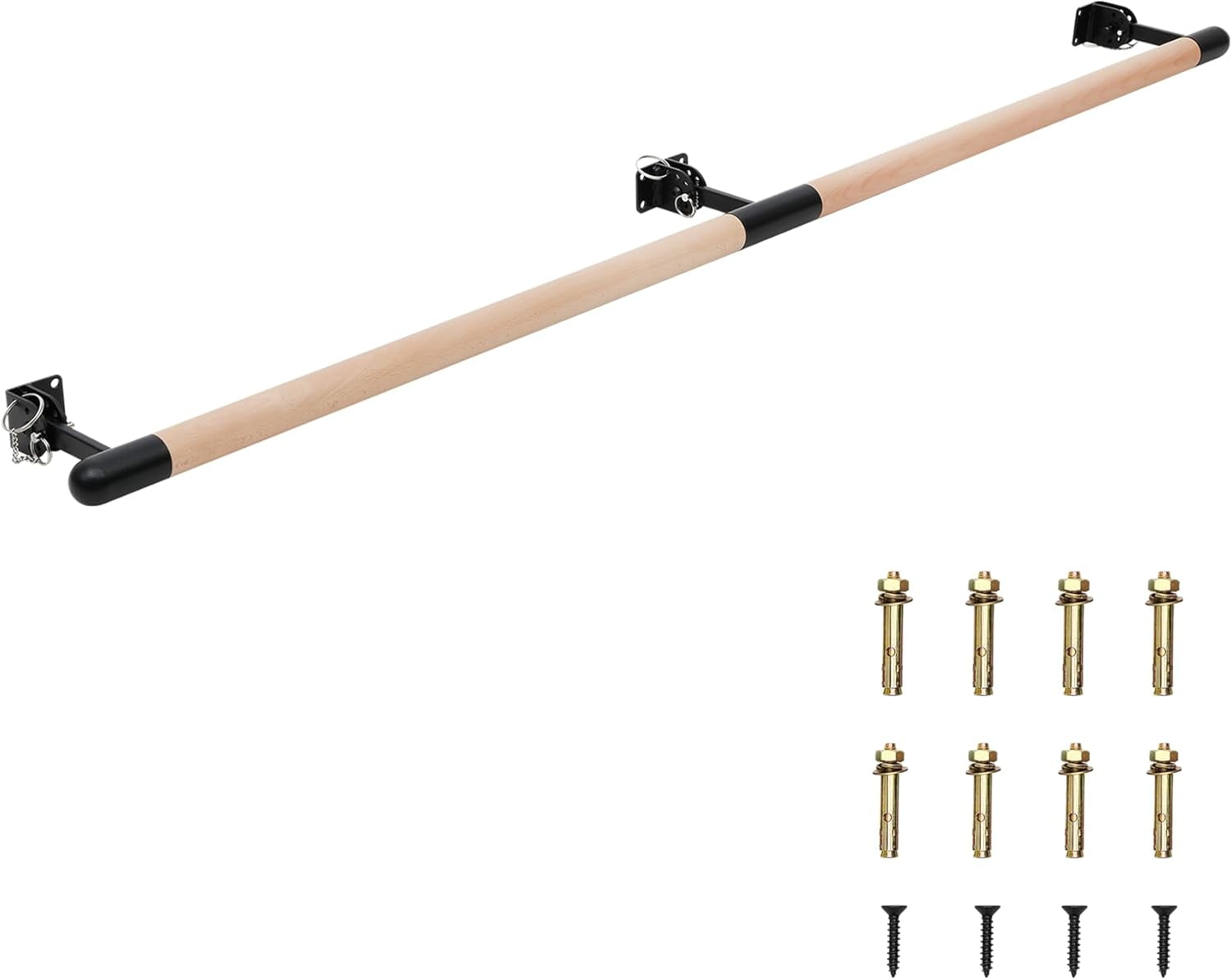 Adjustable Wooden Ballet Barre, 6ft Traditional Wall Mounted Ballet Bar ...