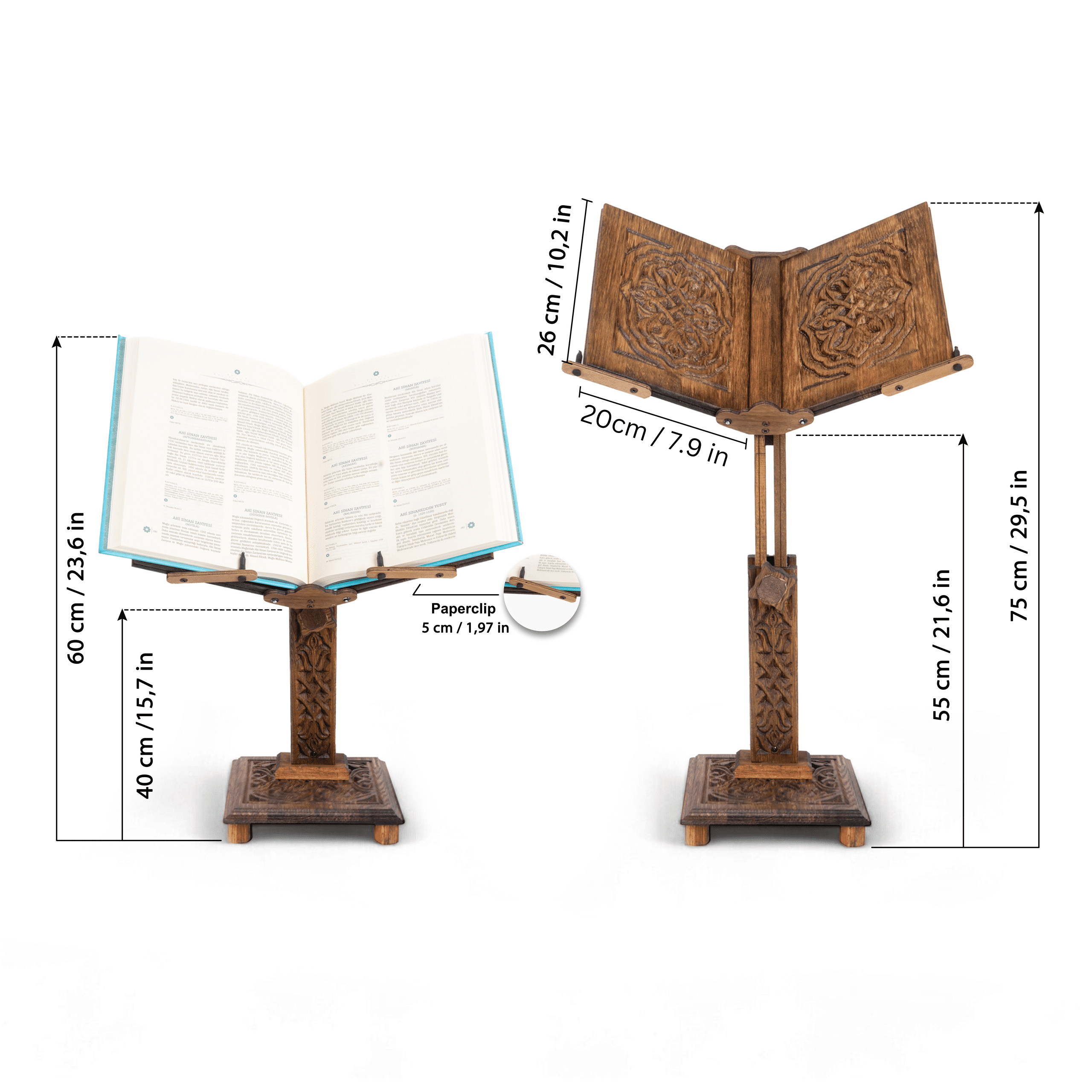 Adjustable Wooden Book Stand for Books | Quran Stand, Bible Holder ...