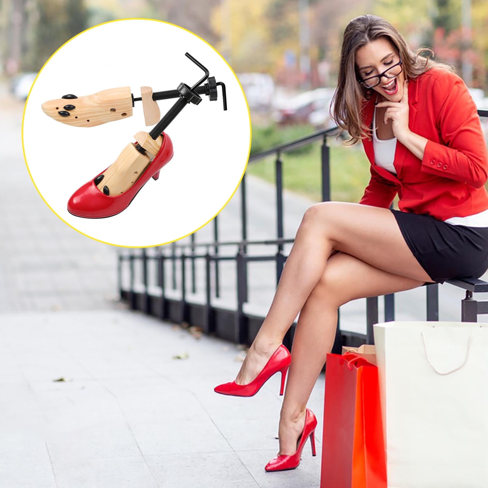 Adjustable Wooden Shoe Expander for Men and Women | Large Shoe Stretcher with Precise Support ...