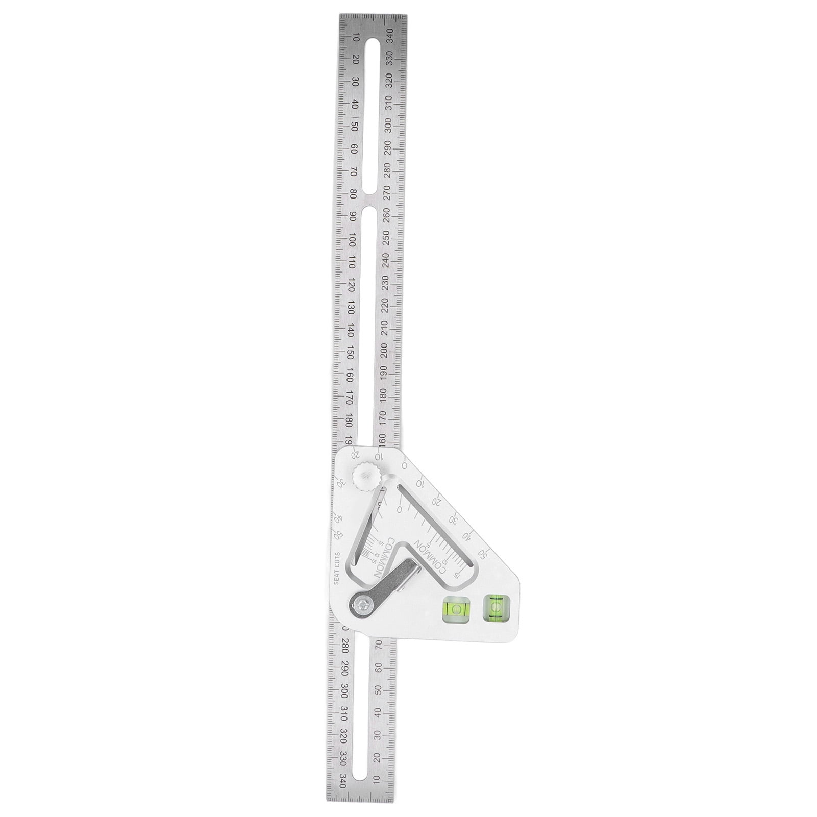Adjustable Woodworking Triangle Ruler with Bubble Level, Silver ...
