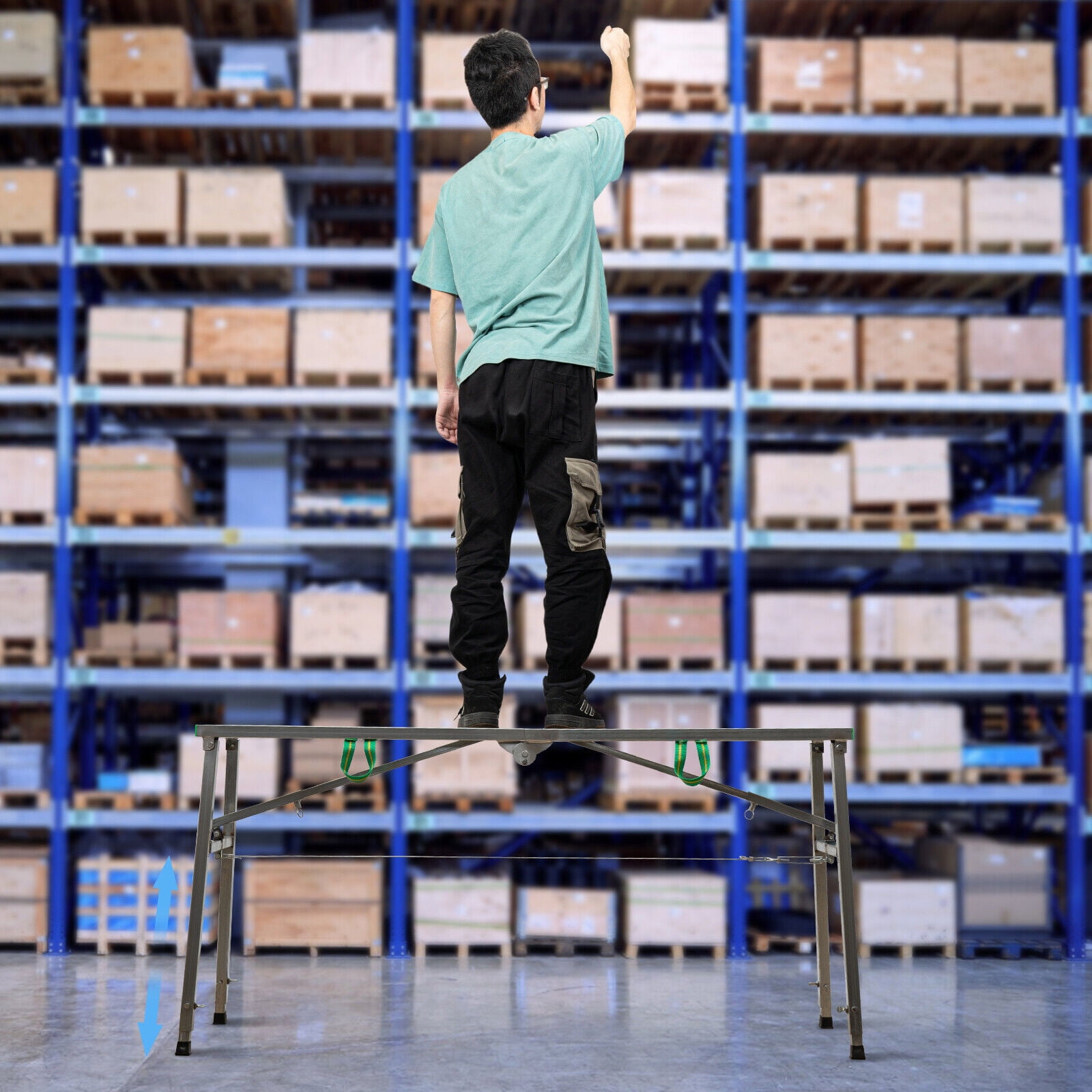 Adjustable Work Platform, Steel Step Ladder, Portable Multipurpose ...