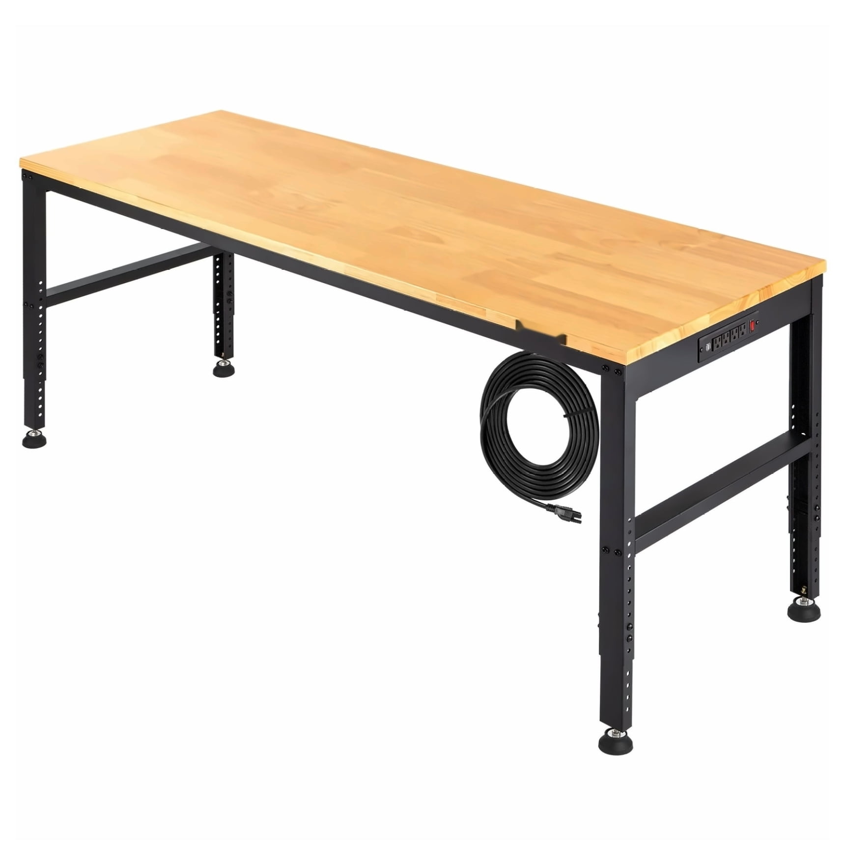Adjustable Workbench - 61x20 inch Garage Table, 27-36 inch Height, 2000 ...