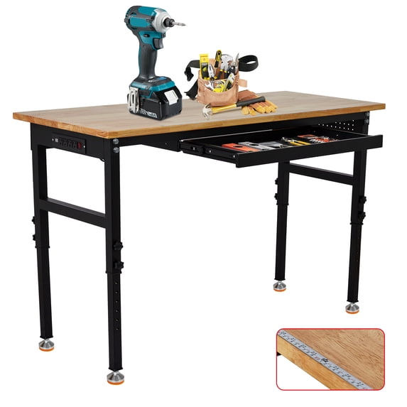 Adjustable Workbench with Power Outlet and Scale – 70 x 21 Inch ...