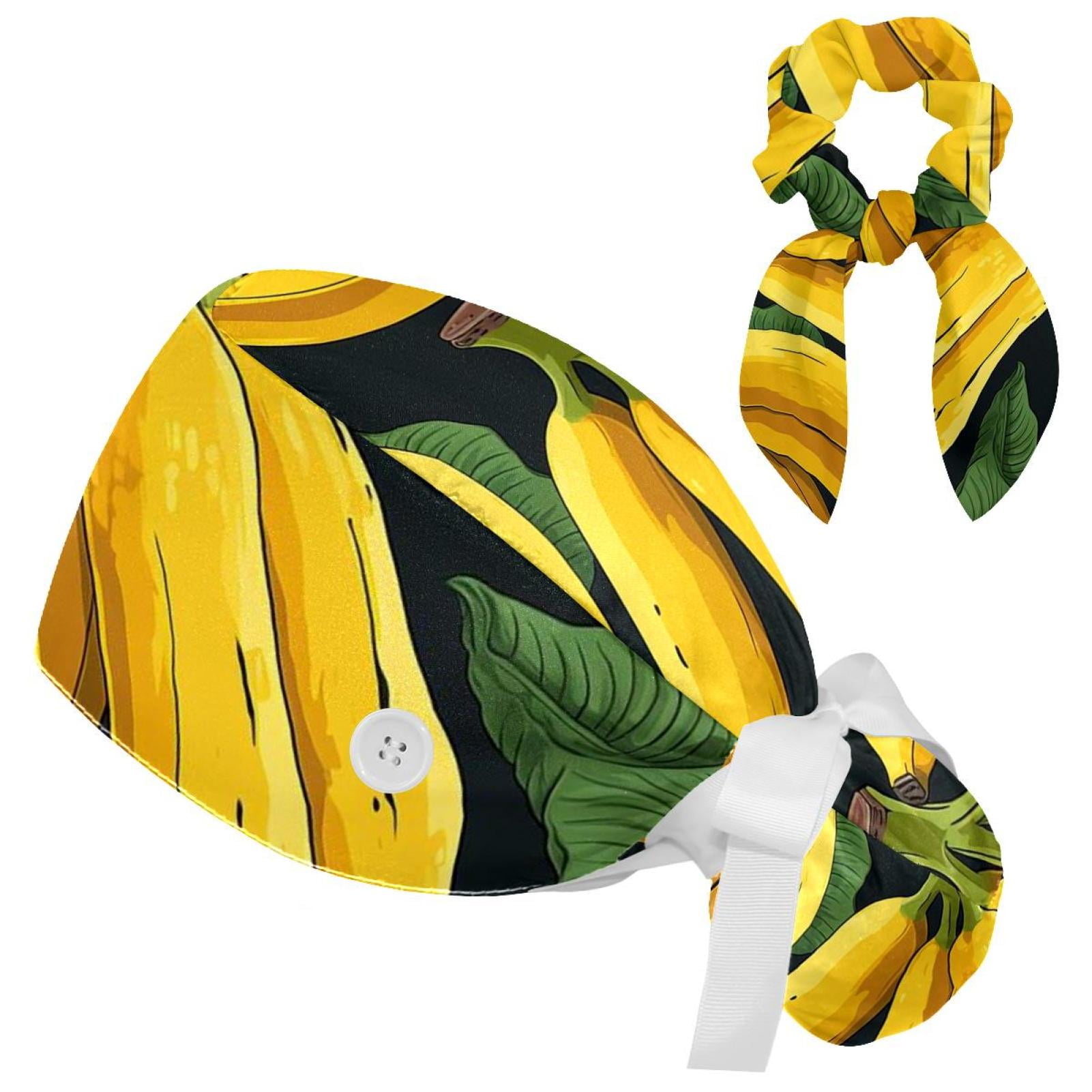 Adjustable Working Cap with Bow Hair Matching Scrunchy, Working Hat ...