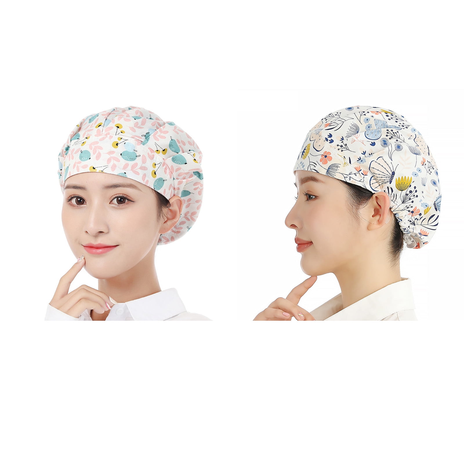 Adjustable Working Cap with Elastic Bouffant Hats with Print Christmas ...
