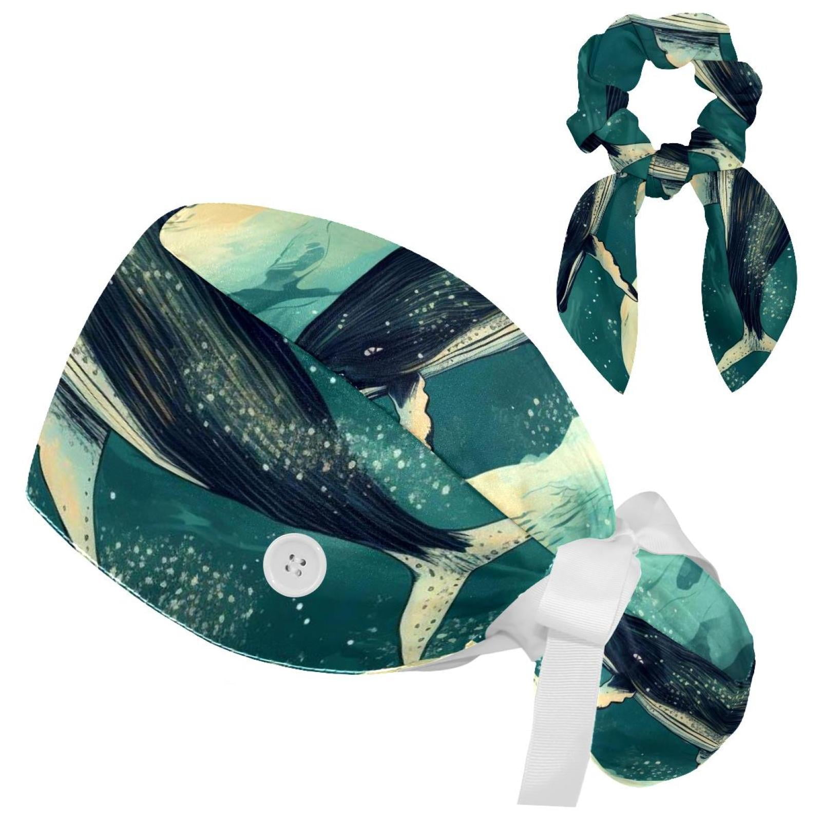 Adjustable Working Caps Whale Bouffant Hat with Bow Hair Matching ...
