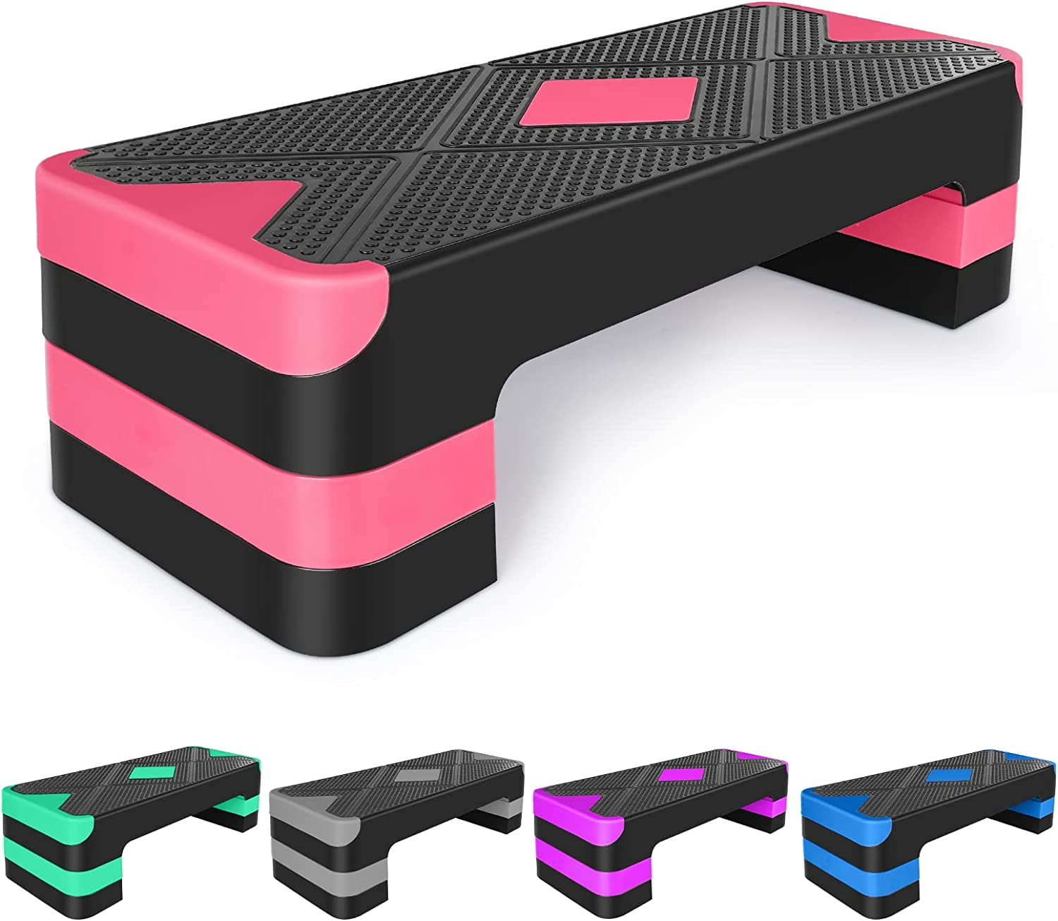 Adjustable Workout Aerobic Stepper in Fitness & Exercise Step Platform ...