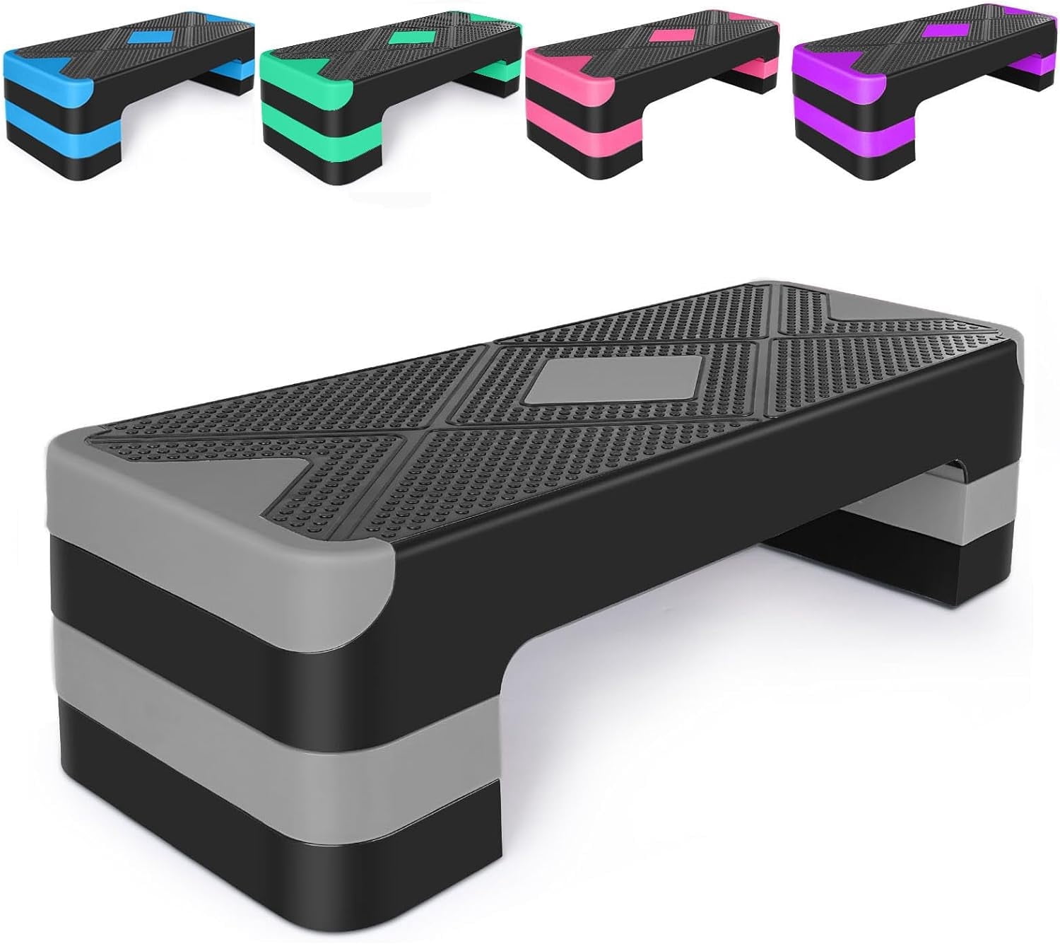 Adjustable Workout Aerobic Stepper in Fitness & Exercise Step Platform ...