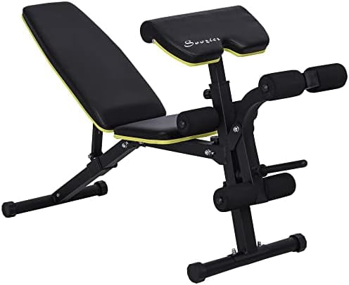 Adjustable Workout Bench with Curl and Leg Extension, Ergonomic Foam ...