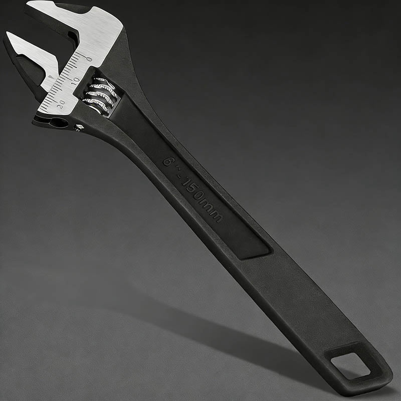 Adjustable Wrench Extra Wide Jaw Black Finish Drop-Forged CR-V Steel ...