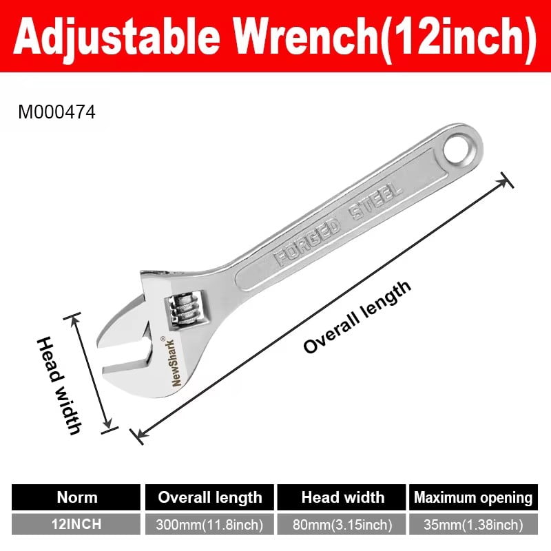 Adjustable Wrench Large Openin Long Handle Universal Spanner Clamp ...
