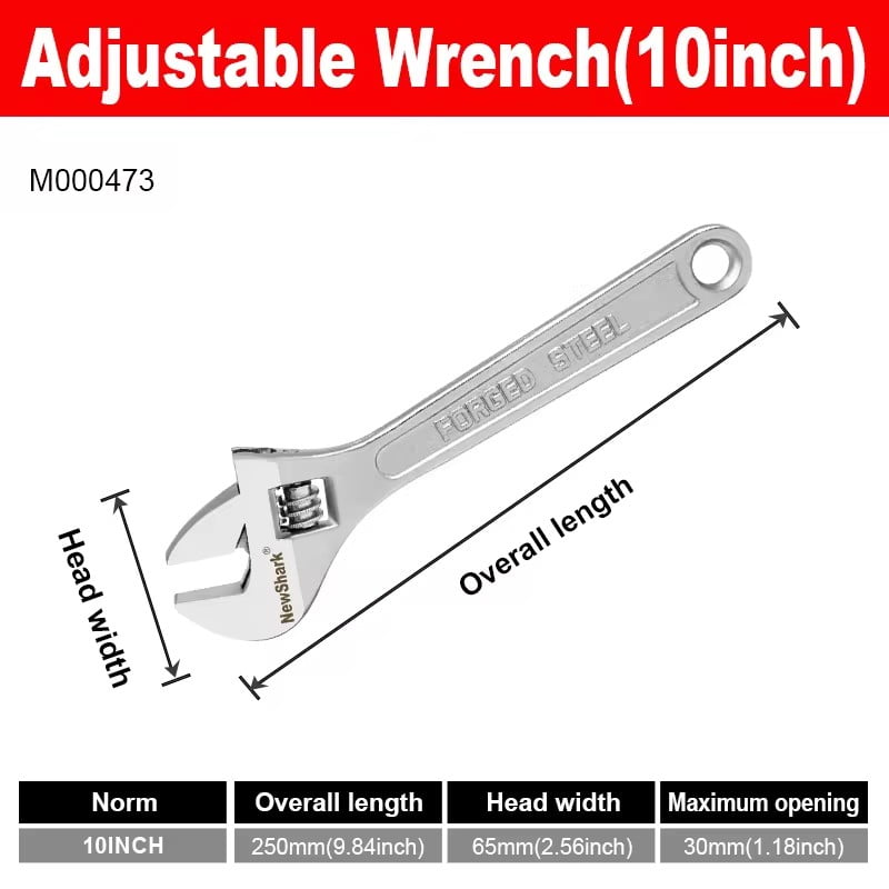 Adjustable Wrench Large Openin Long Handle Universal Spanner Clamp ...