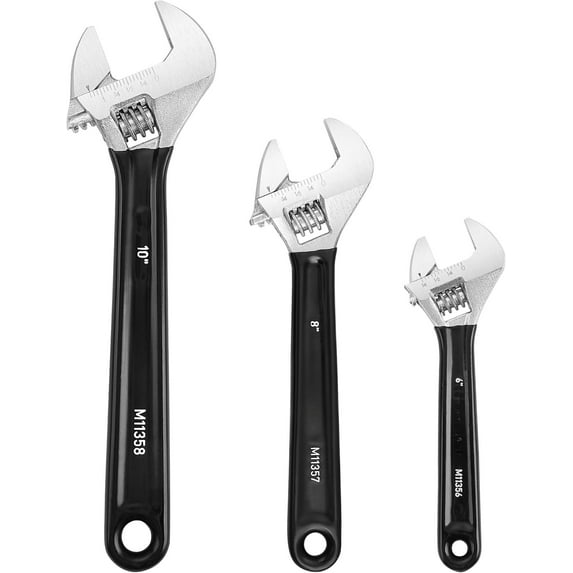 Adjustable Wrench Set, 3- Adjustable Wrenches 6-inch, 8-inch, 10-inch ...