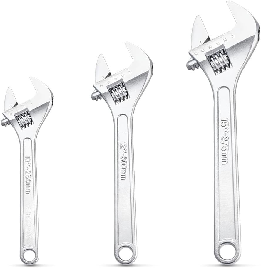 Adjustable Wrench Set, 3 count Wrench Set with and Metric Scales, Heat ...