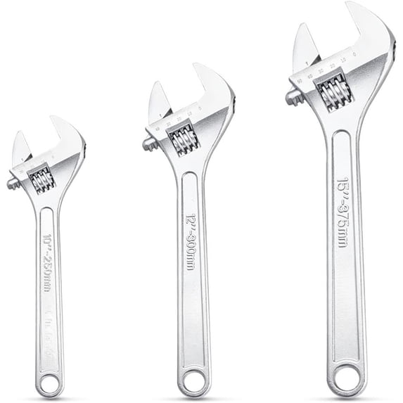 Adjustable Wrench Set, 3 count Wrench Set with and Metric Scales, Heat ...