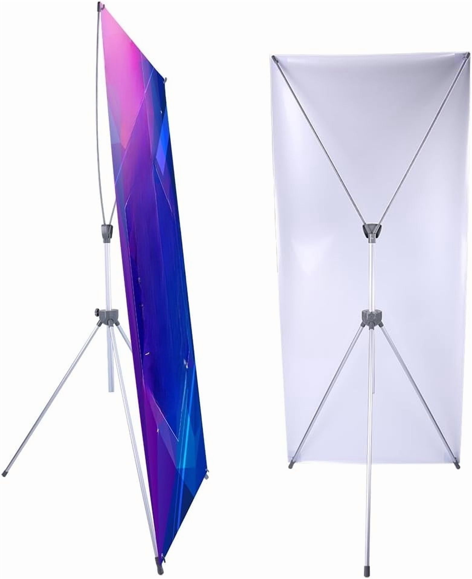 Adjustable X-shaped banner stand, width 23" to 32" and height 63" to 78 ...