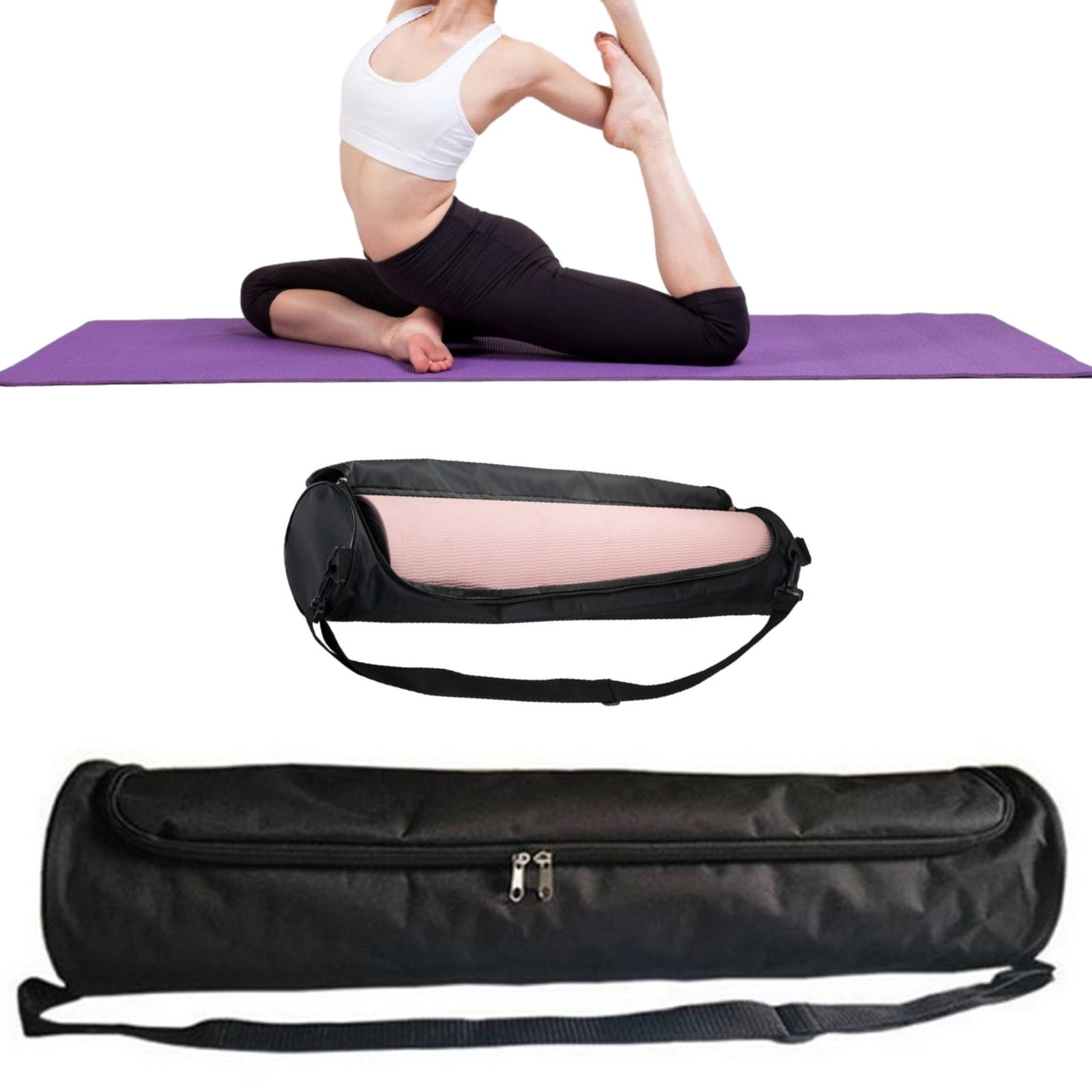 Adjustable Yoga Mat Bag,Large Pocket Carry Case for Exercise and ...