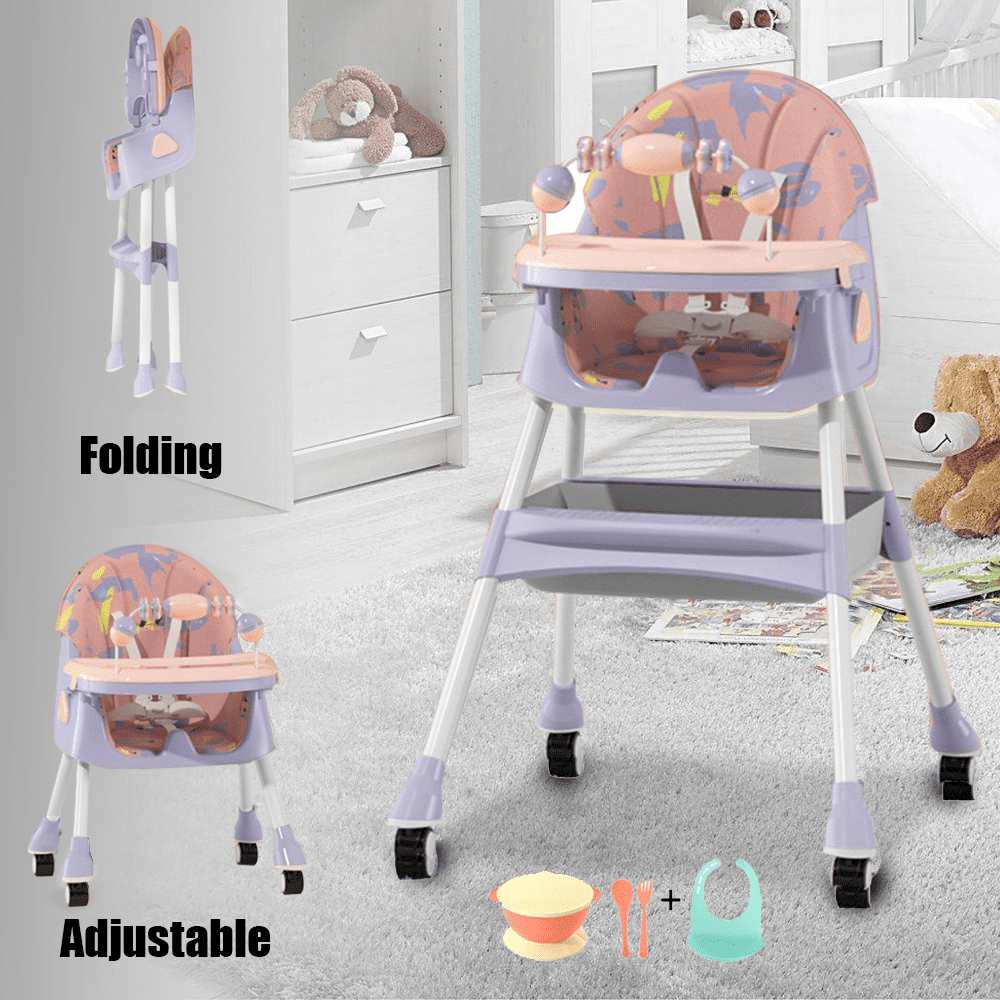 4 in 1 Baby High Chair,Portable Folding Dining Chairs with Adjustable ...