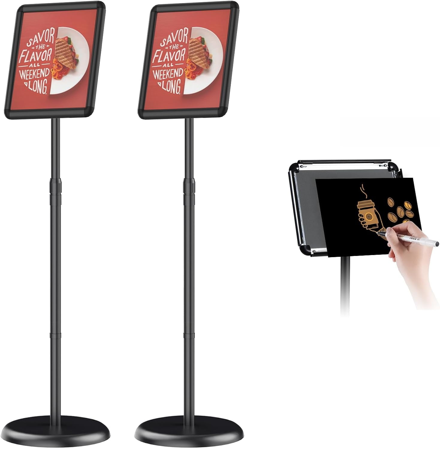 Adjustable base floor stand sign holder for posters or blackboards ...