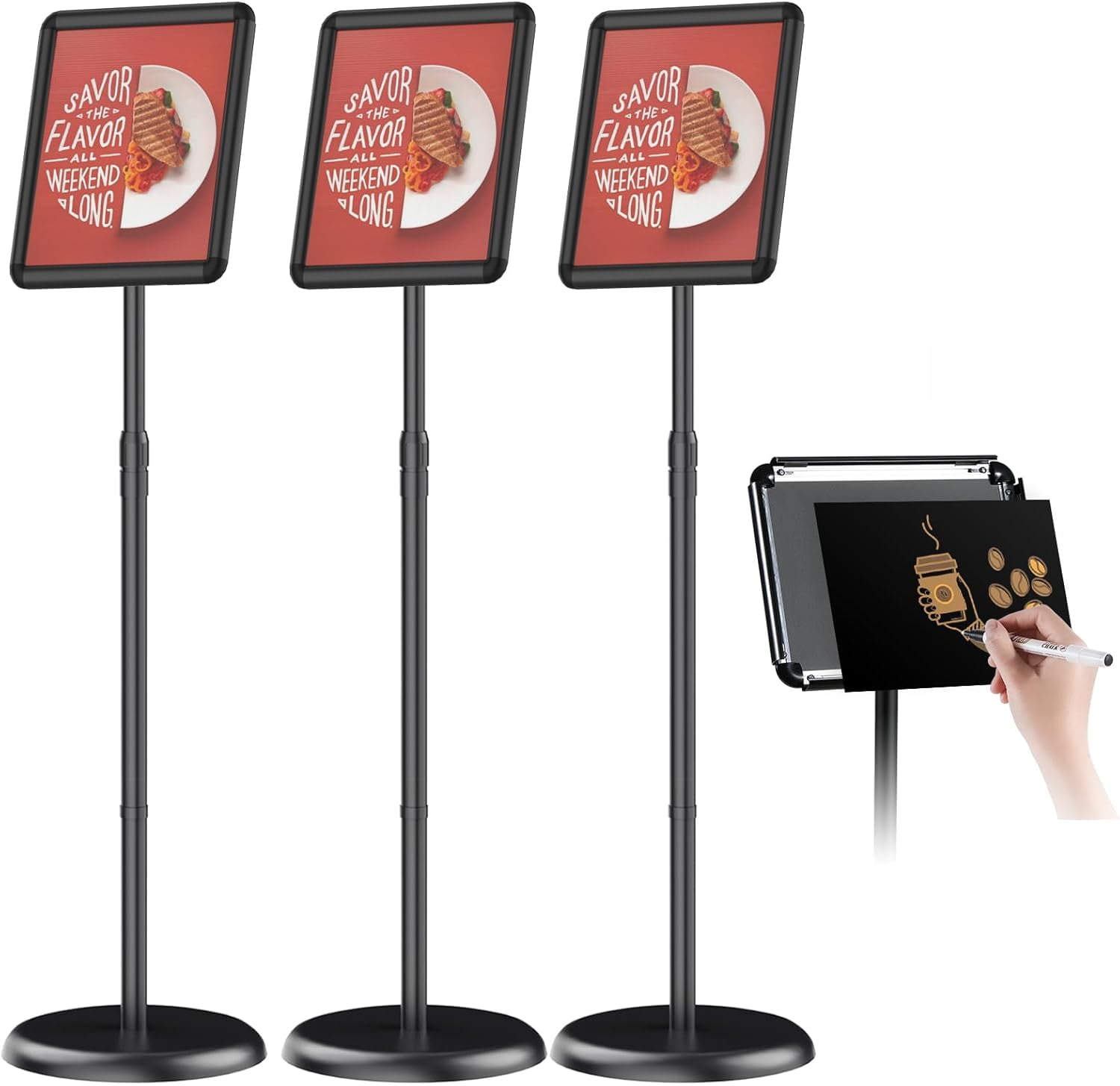 Adjustable base floor stand sign holder for posters or blackboards ...