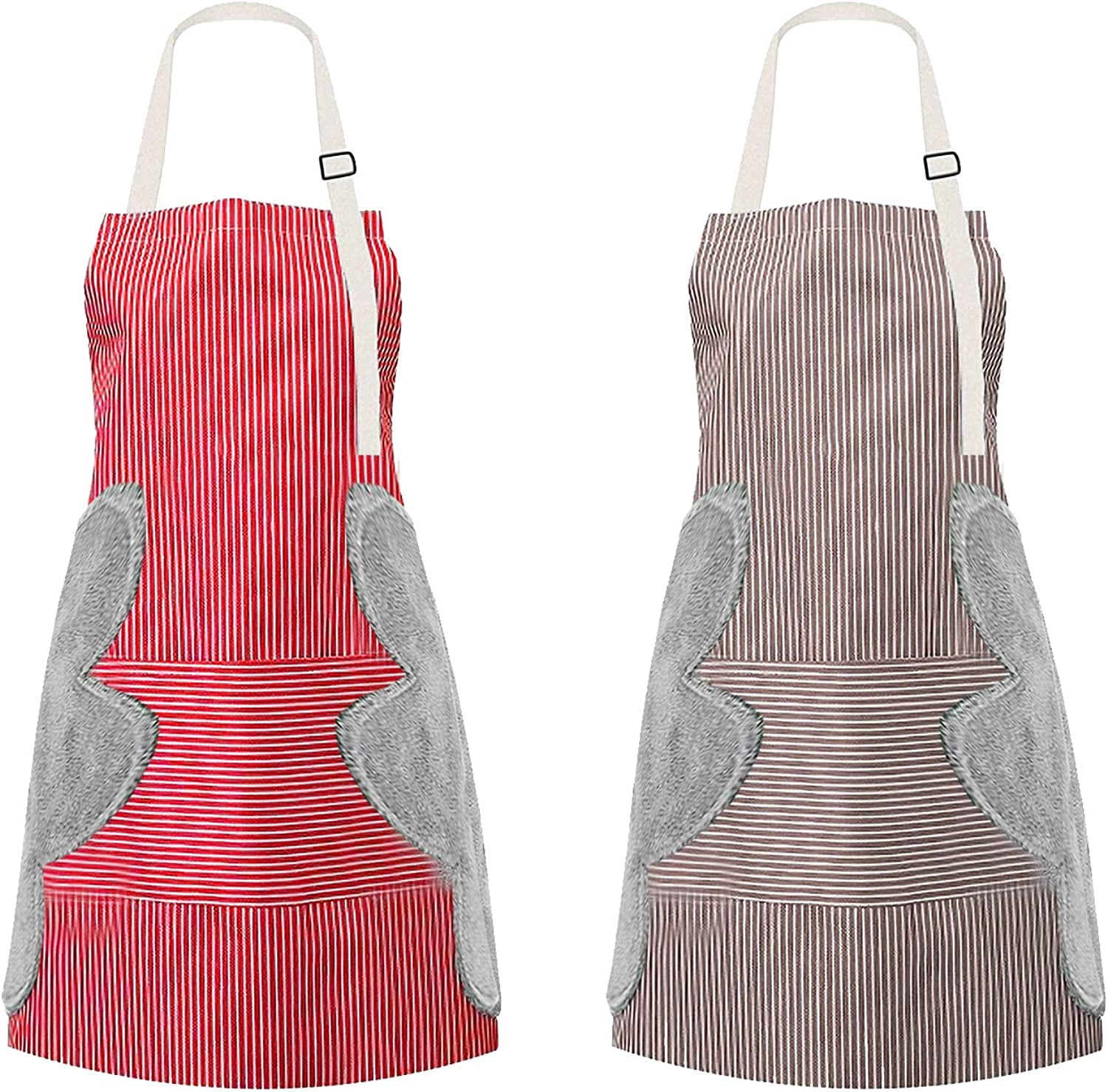 Adjustable bib Chef apron Waterproof Kitchen Aprons Cooking Aprons for ...