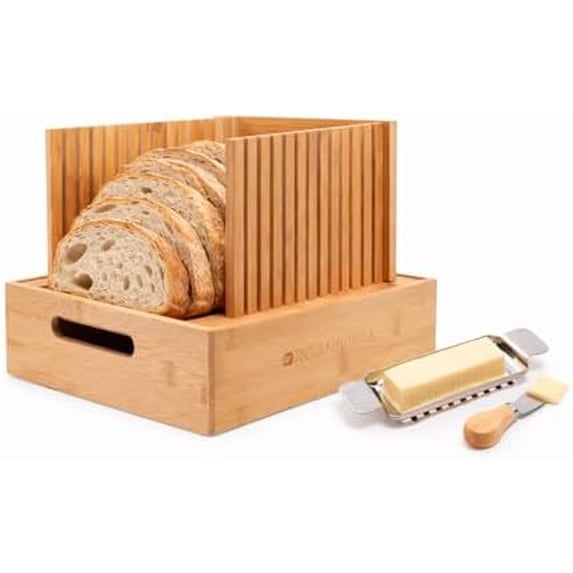 Adjustable bread loaf slicer + bread slicer guide for sourdough ...